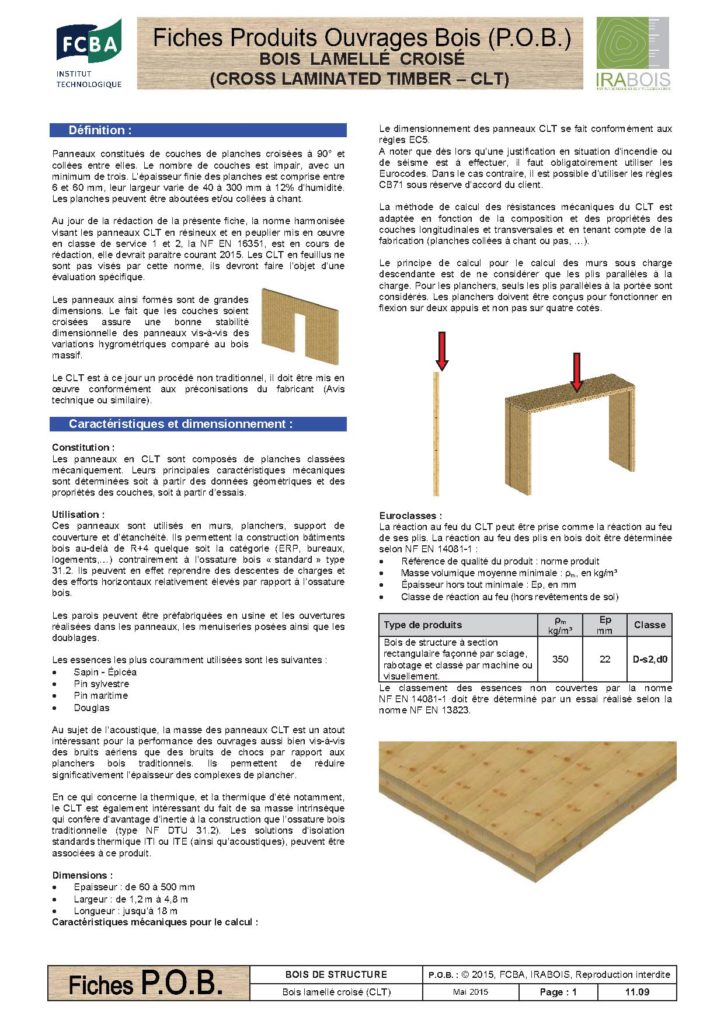 Fiches POB - Catalogue Bois Construction