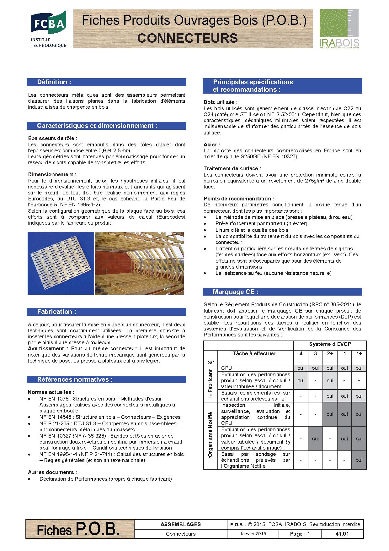 Fiches POB - Catalogue Bois Construction