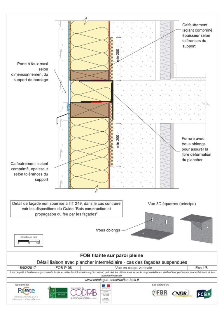 Façade ossature bois sur paroi pleine (FOB_P) - Catalogue Bois Construction
