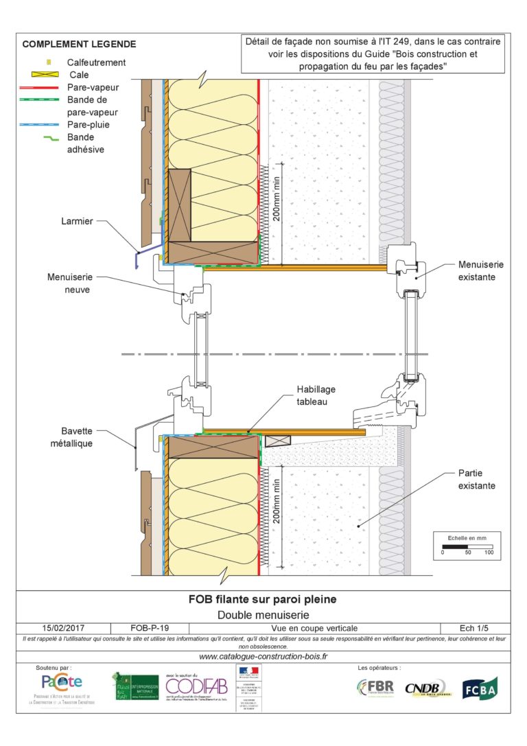Façade ossature bois sur paroi pleine (FOB_P) - Catalogue Bois Construction