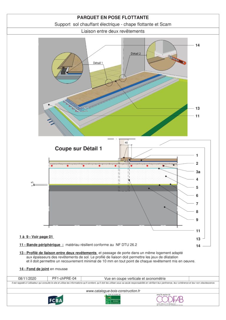 Chauffant PRE chape flottante SCAM - Catalogue Bois Construction